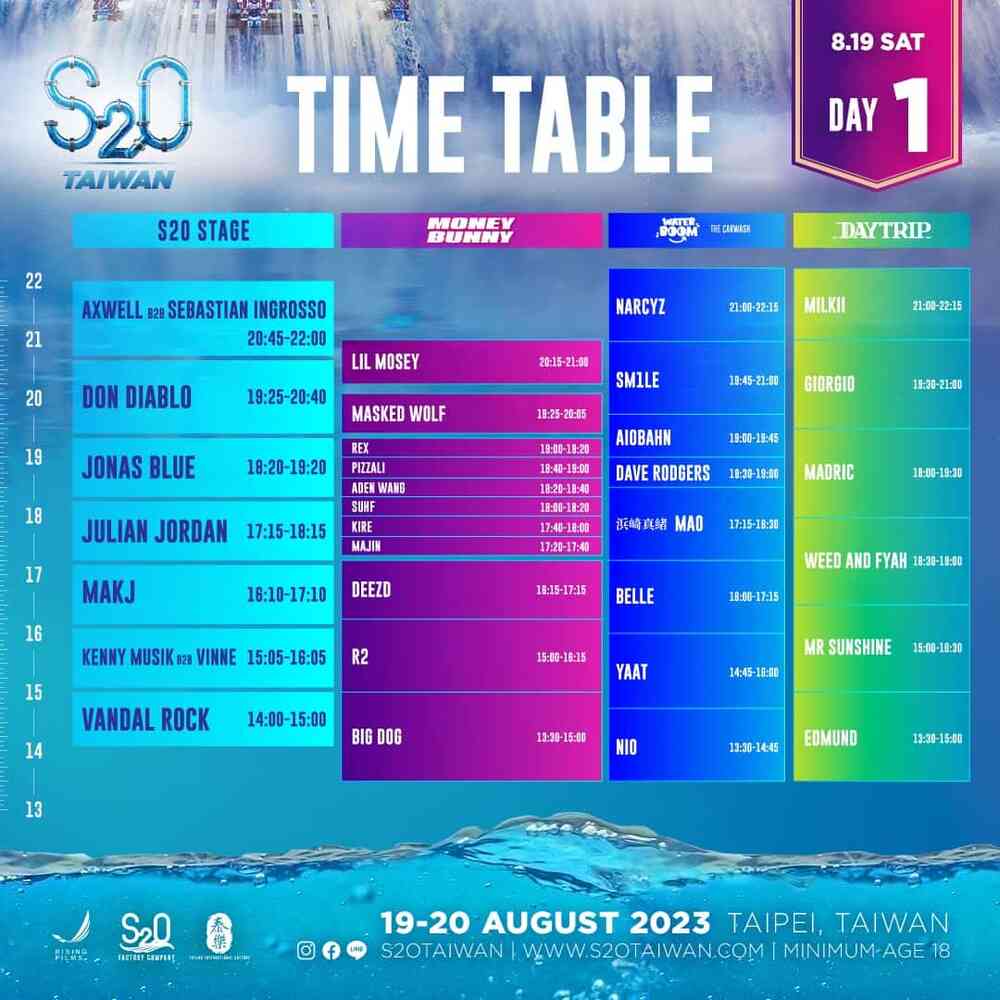 [Update] S2O Taiwan Songkran Music Festival 2024 returns August, lineup, timetable, location ...