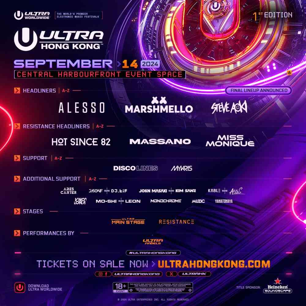 [Update] Ultra HongKong 2024 returns September, lineup, timetable ...
